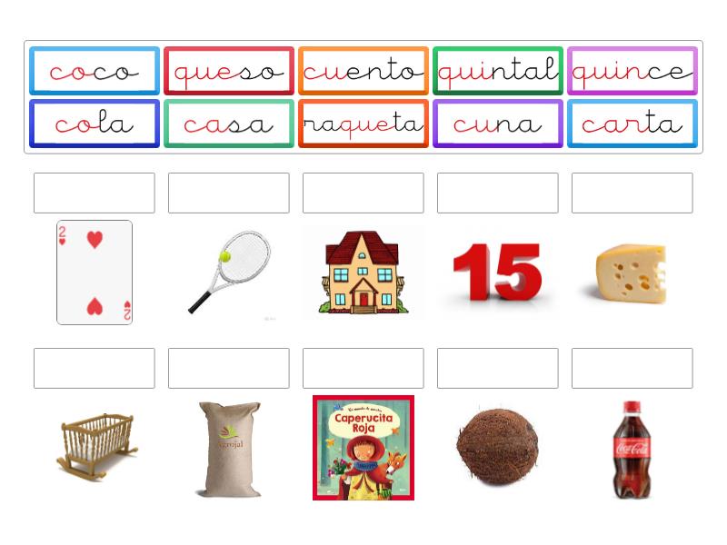Palabras con Ca Co Cu Que Qui - Match up