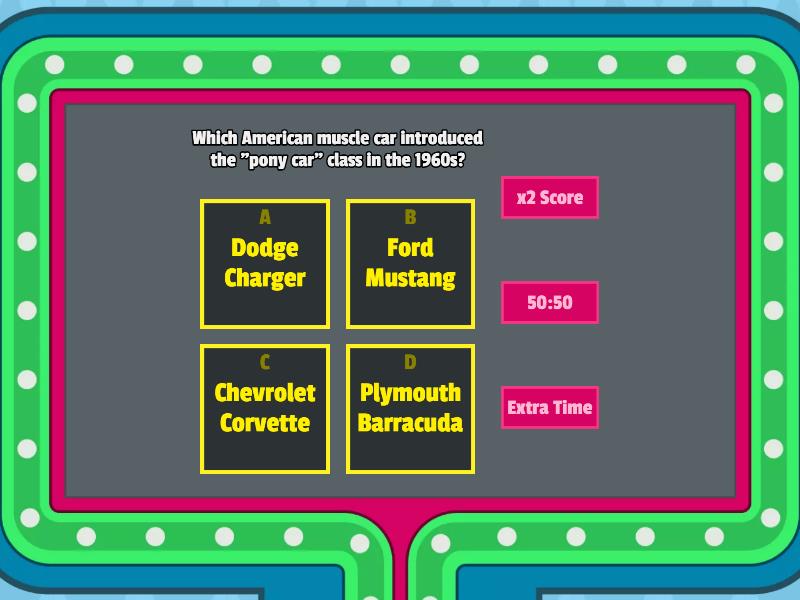 American Muscle Cars Quiz - Gameshow quiz