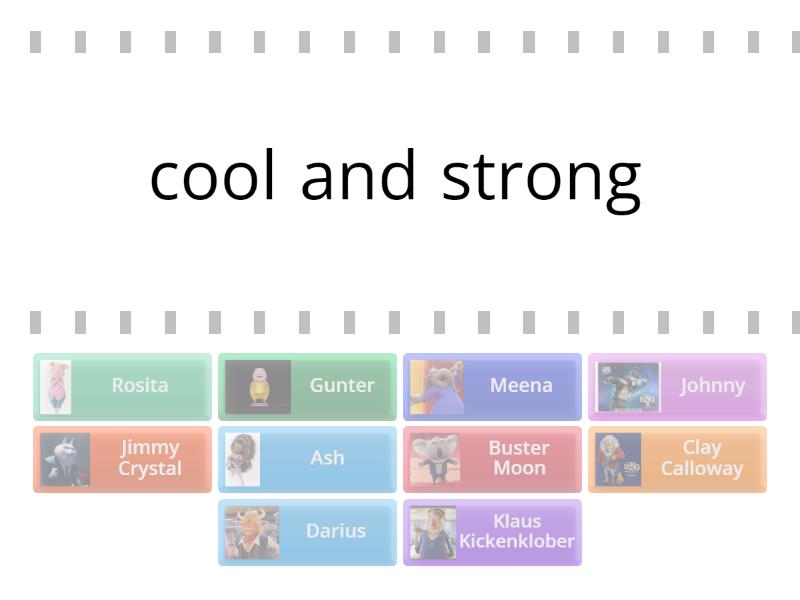 Sing 2 characters + adjectives - Find the match