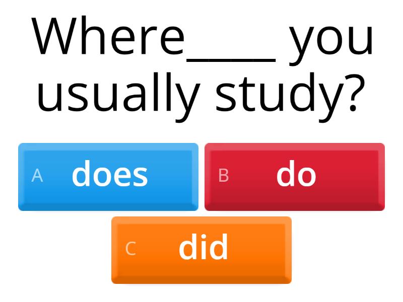 QUESTIONS: DO, DOES or DID? - Cuestionario