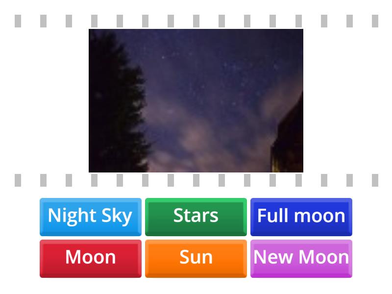 Objects in the sky vocabulary - Find the match