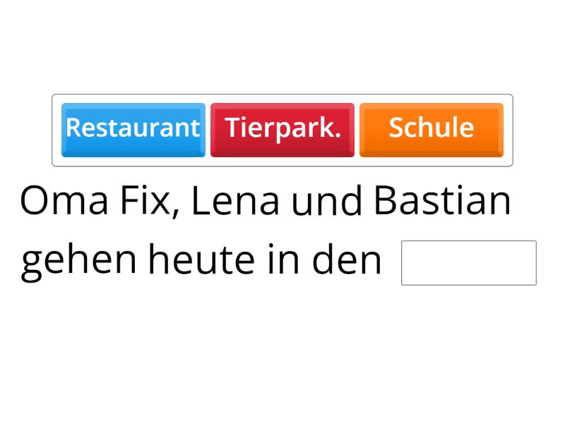 Oma Fix und das Äffchen 1 - Complete the sentence