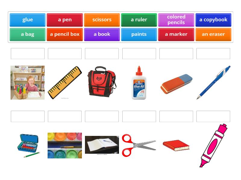 School supplies - Match up