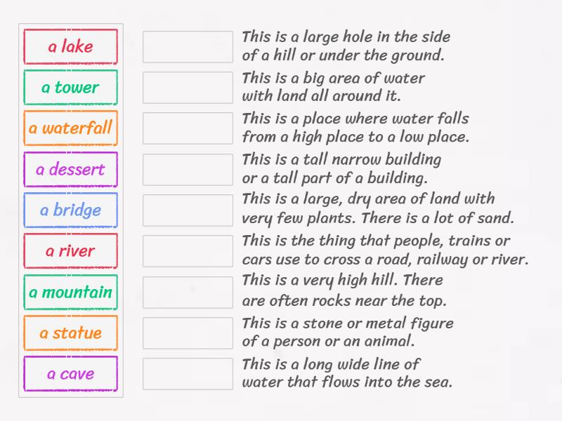 Book 4B Unit 3 A brave explorer words in use (p.29) - Match up