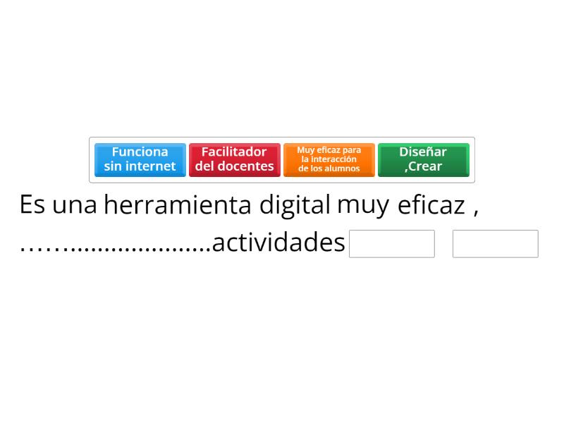 wordwall - Completar la frase