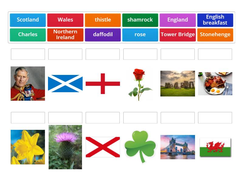The UK - vocabulary 2 - Match up
