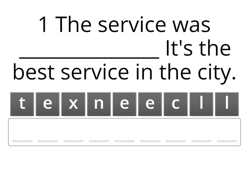 Describing a service (A1 7.2) - Anagram