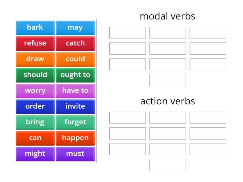 Modal verbs ... or not - Group sort