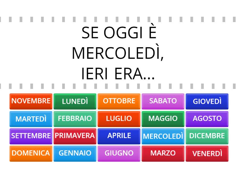 GIORNI MESI STAGIONI - Find the match