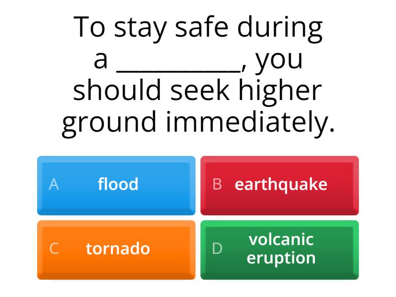Natural Disaster Vocabulary - Quiz