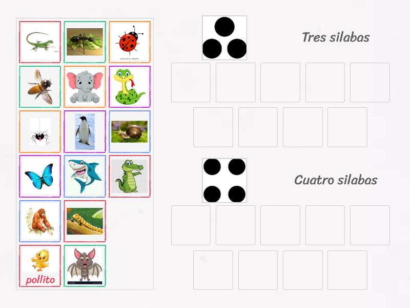 animales 3-4 silabas - Group sort