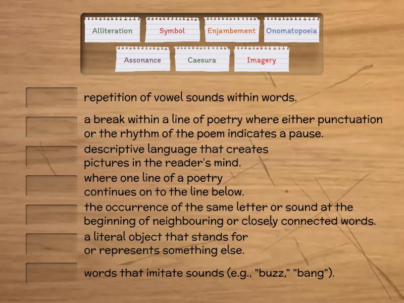 Writer's Methods in Poetry. - Match up