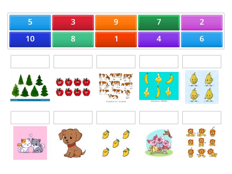 NÚMEROS DEL 1 AL 10 - Match up