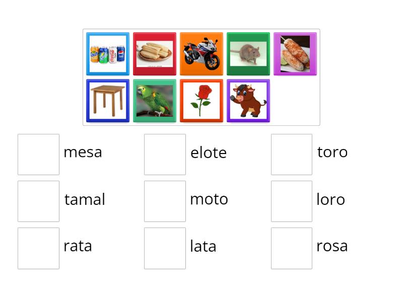 palabras de 2 silabas - Match up