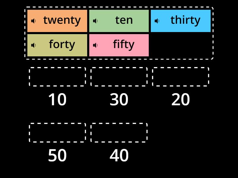 Numbers 10-50 - Match up