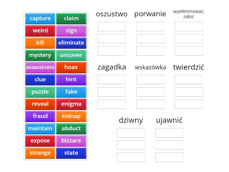 High Note 4 Unit 4 - 4a (synonyms) - Group sort
