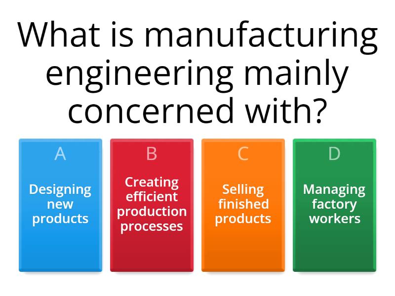 Manufacturing Engineering Introduction - Cuestionario