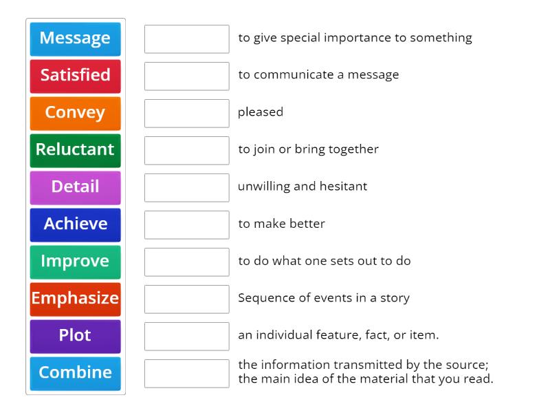 Matching STAAR Vocabulary - Match up