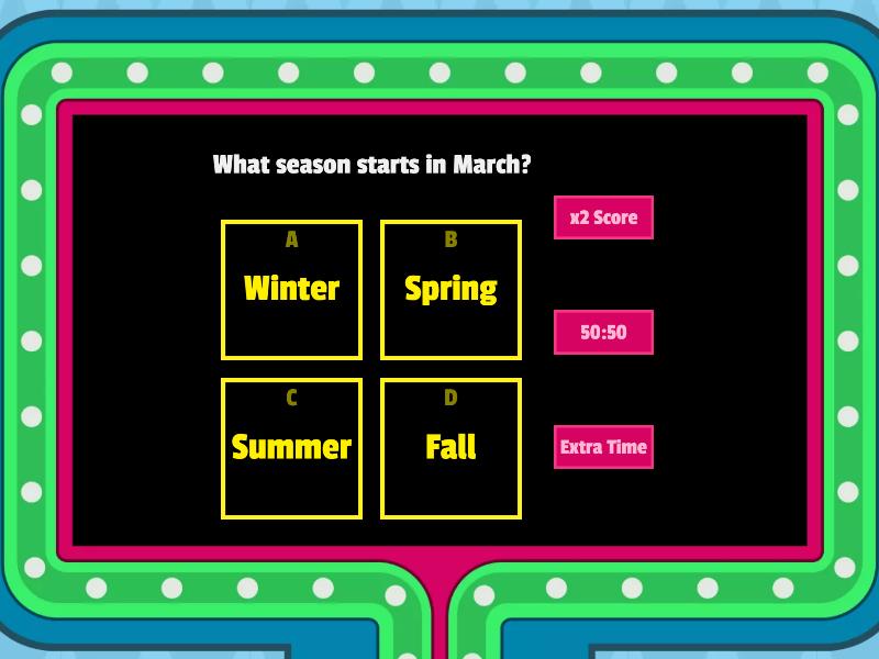 March Quiz - Gameshow quiz