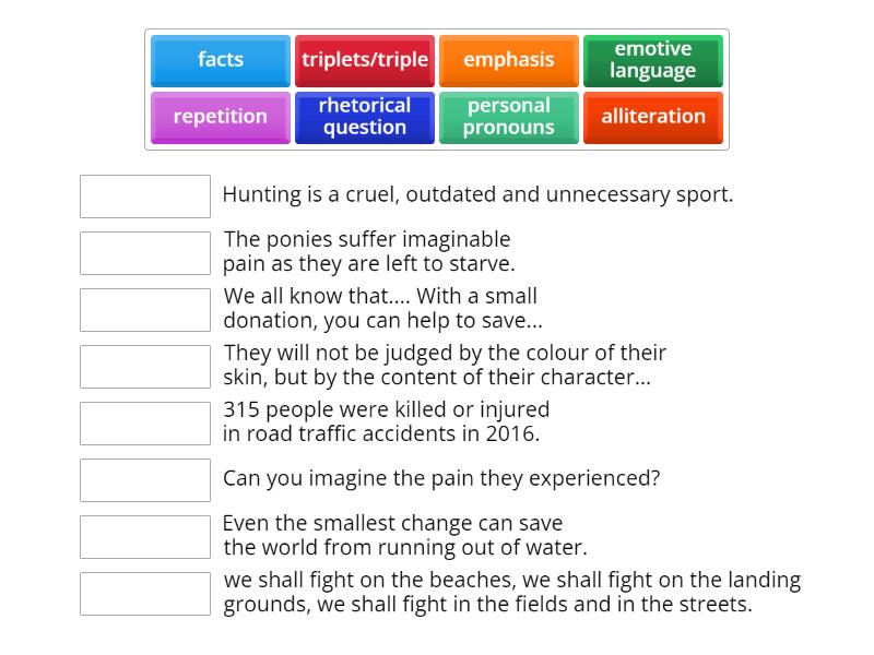 Persuasive Devices (Examples) - Match up