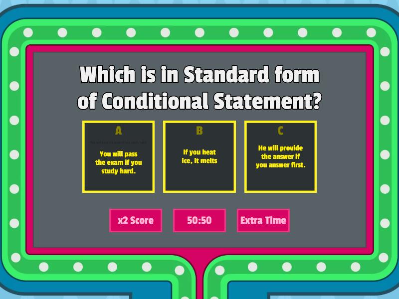 Conditionals - Gameshow quiz