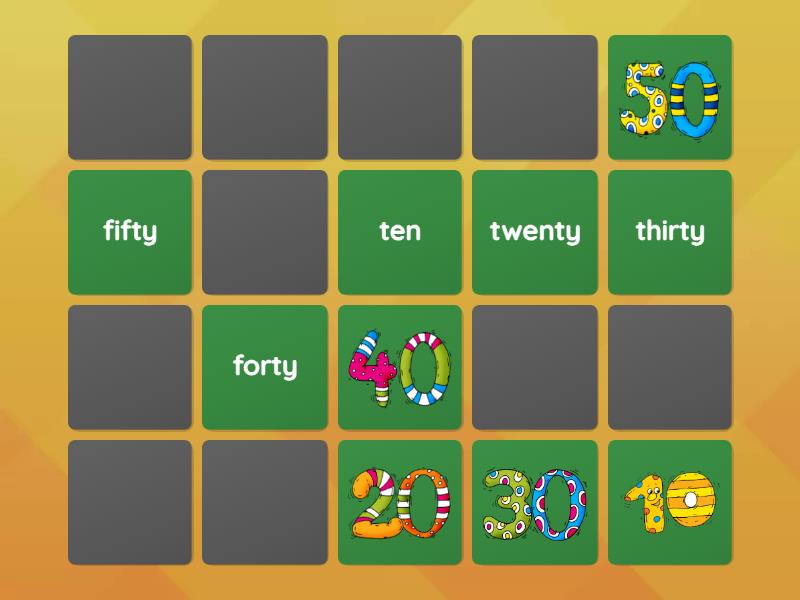 Numbers 10 100 Matching Pairs