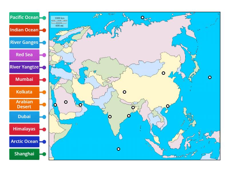 Asia Water Features and Cities 2023 challenge - Labelled diagram