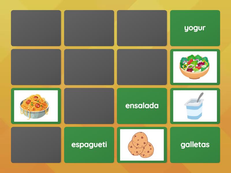 Spanish Foods - Matching pairs