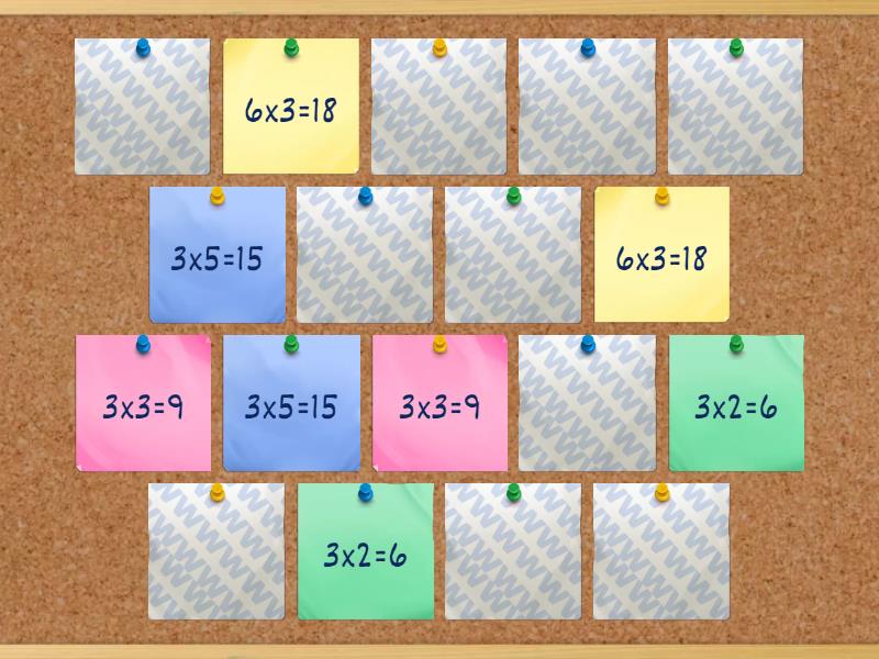 Multiplication Facts - Matching pairs