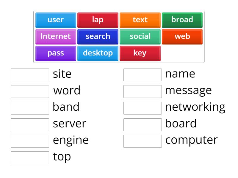 Compound nouns - computers - Match up