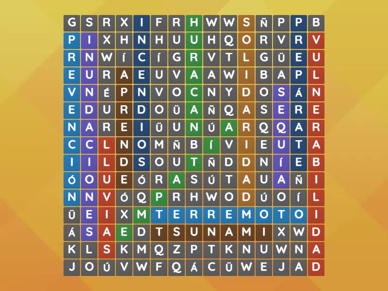 DESASTRES Y FENOMENOS NATURALES. - Sopa de letras