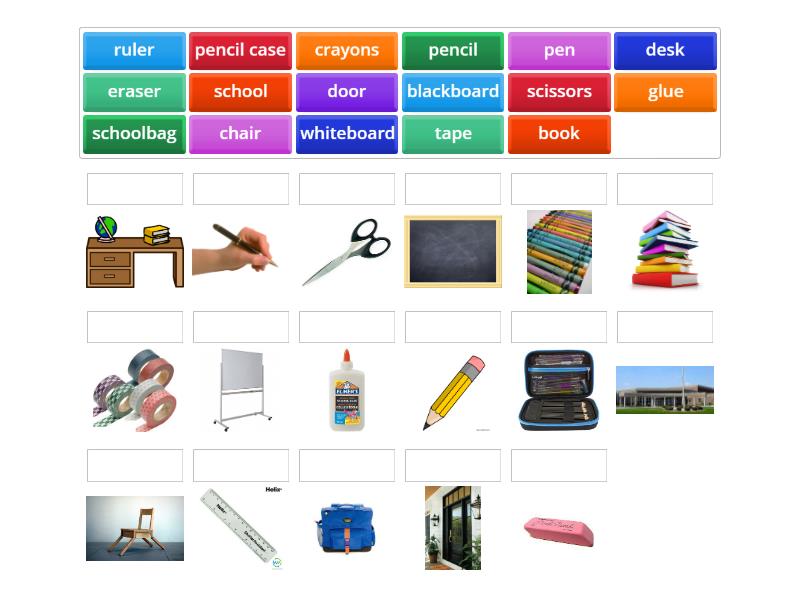 School objects - Une las parejas