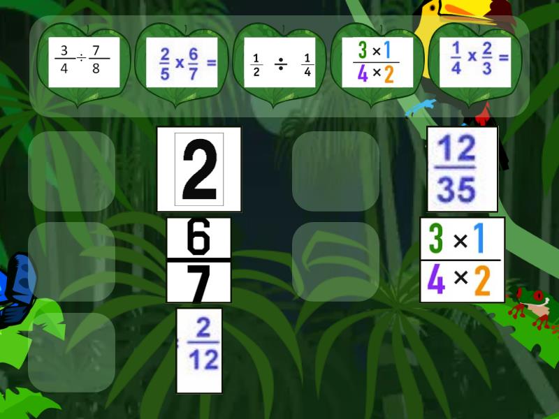 multipliction &division fraction - Match up