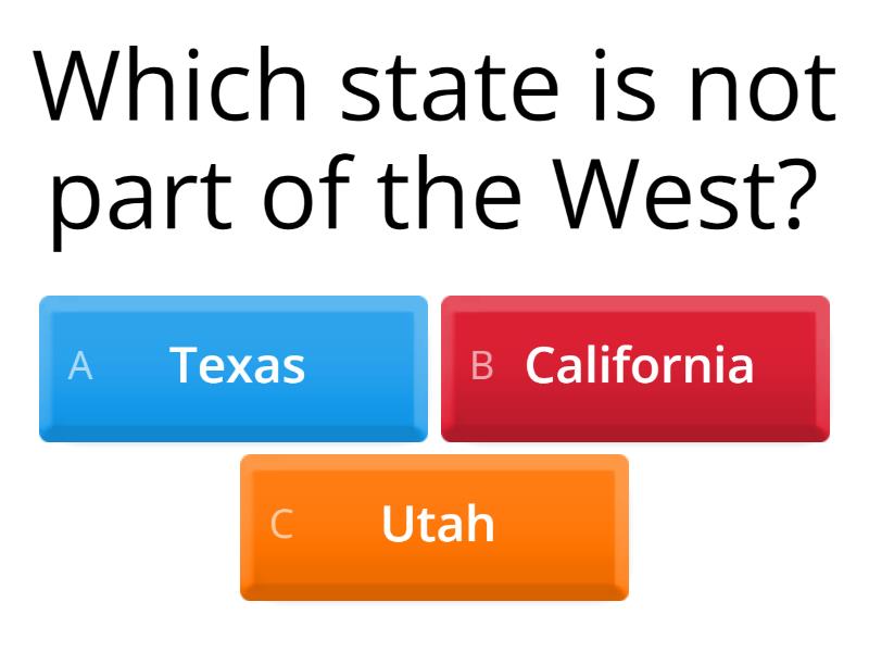 States in the 5 regions of US - Quiz