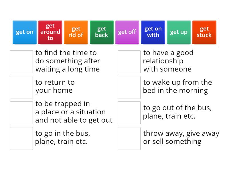 8A-Phrasal verb with get - Match up
