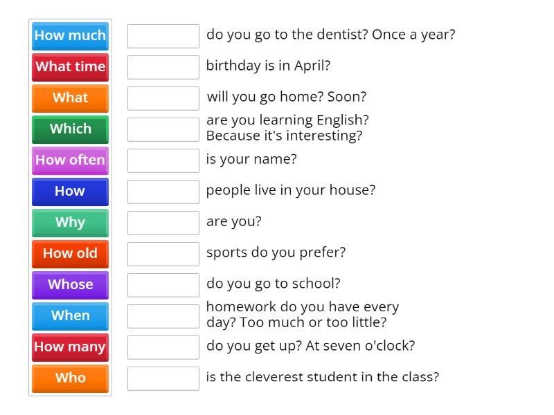 Question words_Flyers - Match up