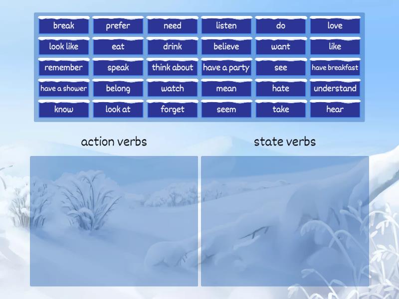 Action vs State verbs - Ordenar por grupo