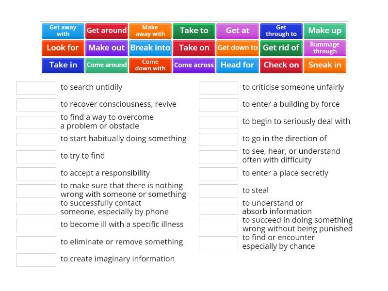 Phrasal Verbs - Match up