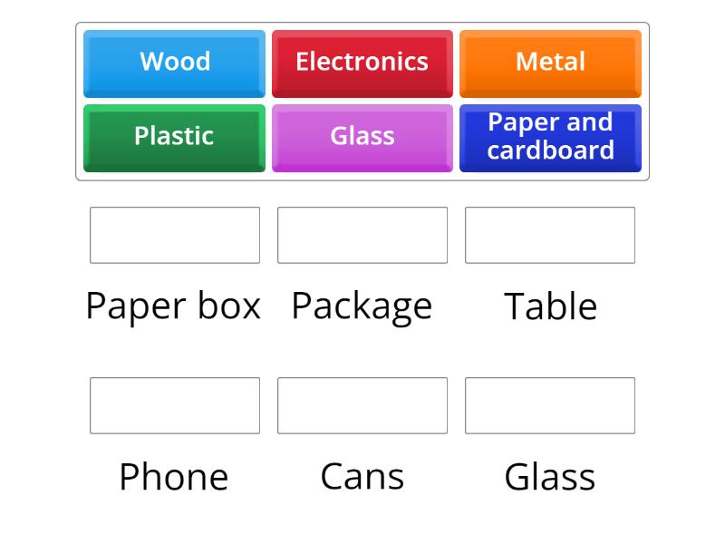 Types of Material - Match up