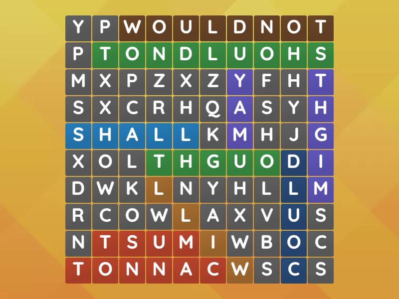 Modal Verbs - Wordsearch