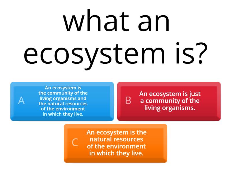 Ecosystems. - Quiz