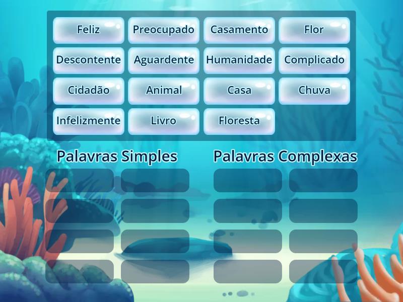 Palavras simples e palavras complexas - Group sort