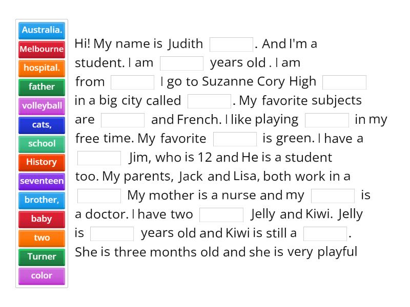 Self Introduction - Complete the sentence