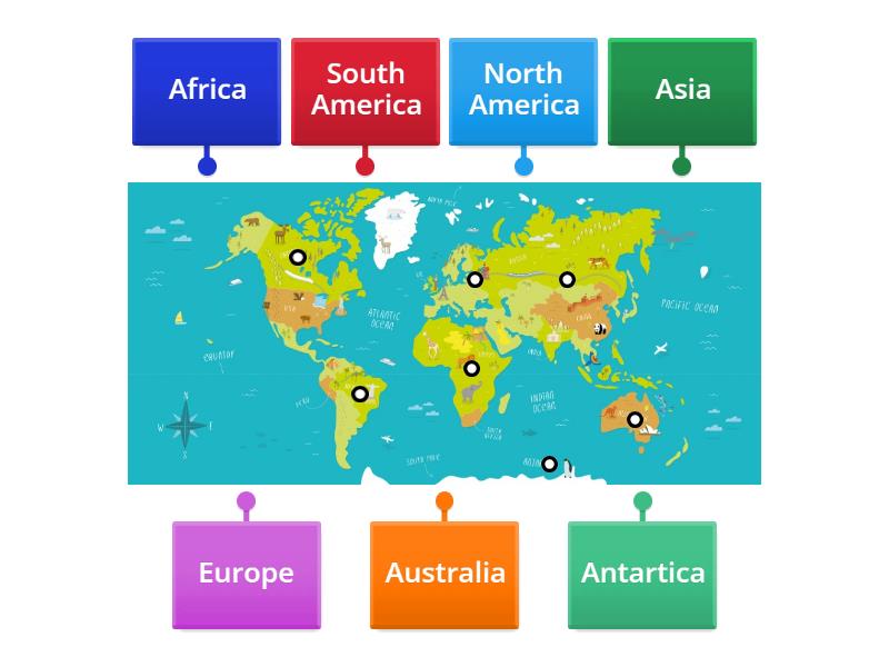 Continents - Labelled diagram