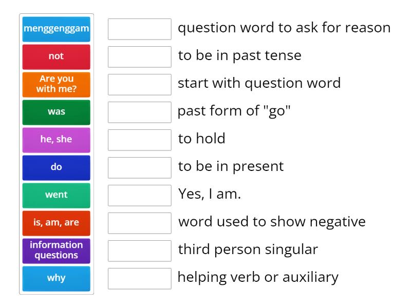 simple sentences - Match up