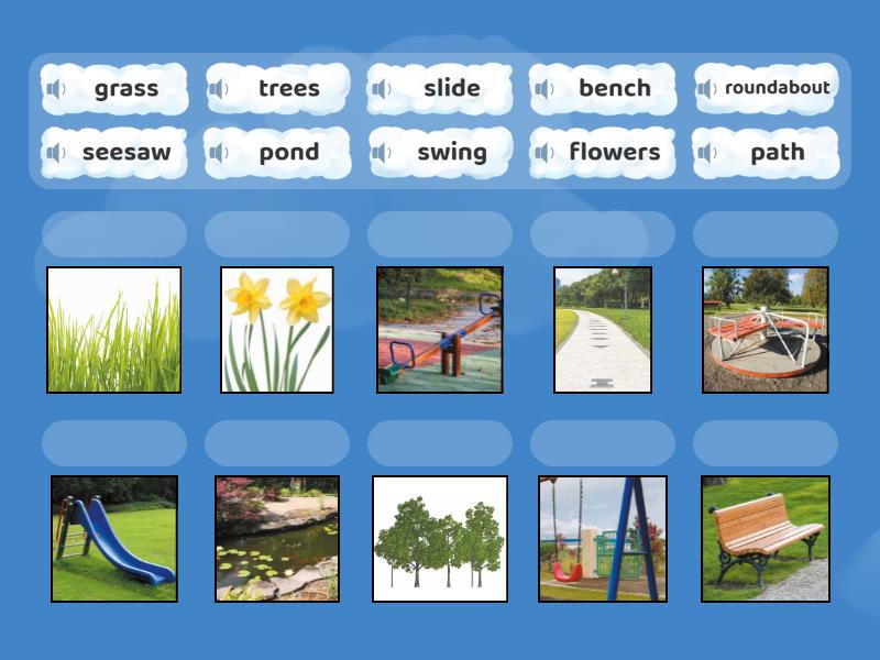 KINDER unit 2: The park Vocabulary - Match up