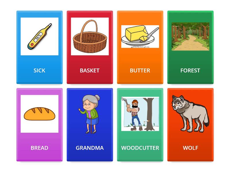 FLASHCARDS LITTLE RED RIDING HOOD - Flip tiles