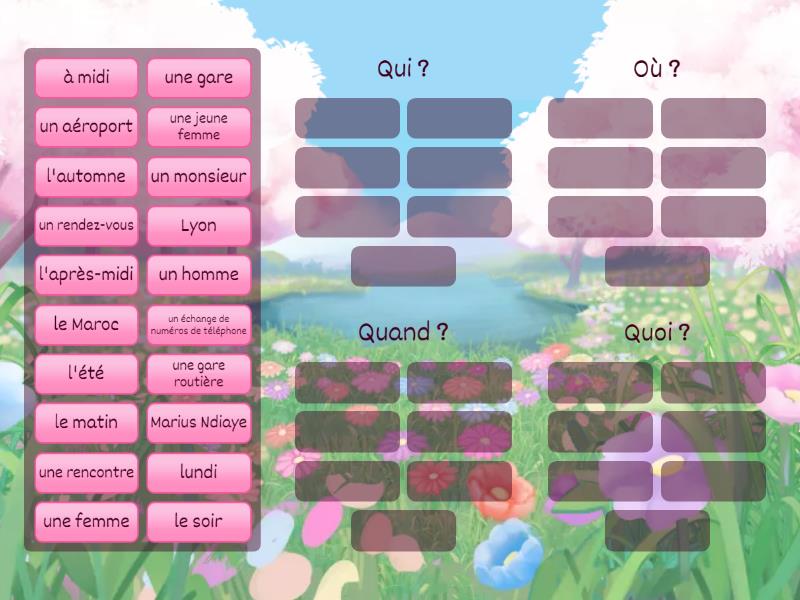 Les mots interrogatifs - Group sort