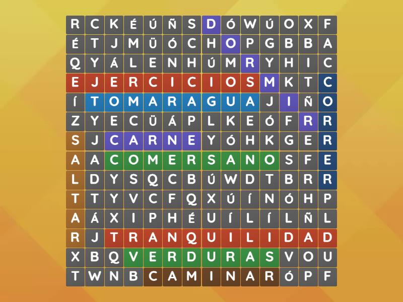 Vida Saludable - Sopa de letras