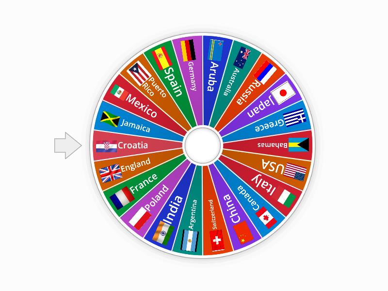 Spinner Flag Bingo - Spin the wheel